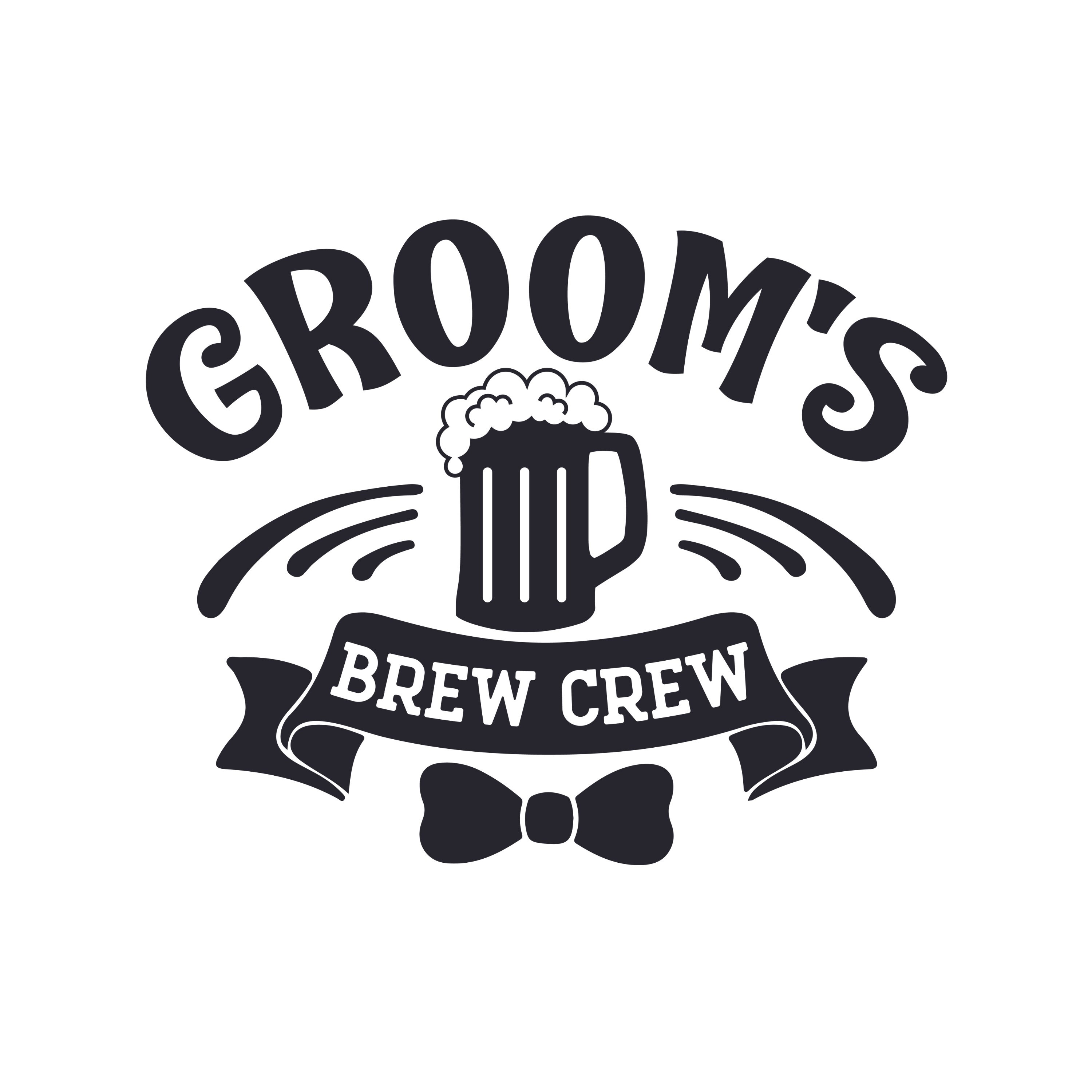 Groom's Brew Crew Drinking Bachelor Party Graphic SVG DXF EPS Artwork ...