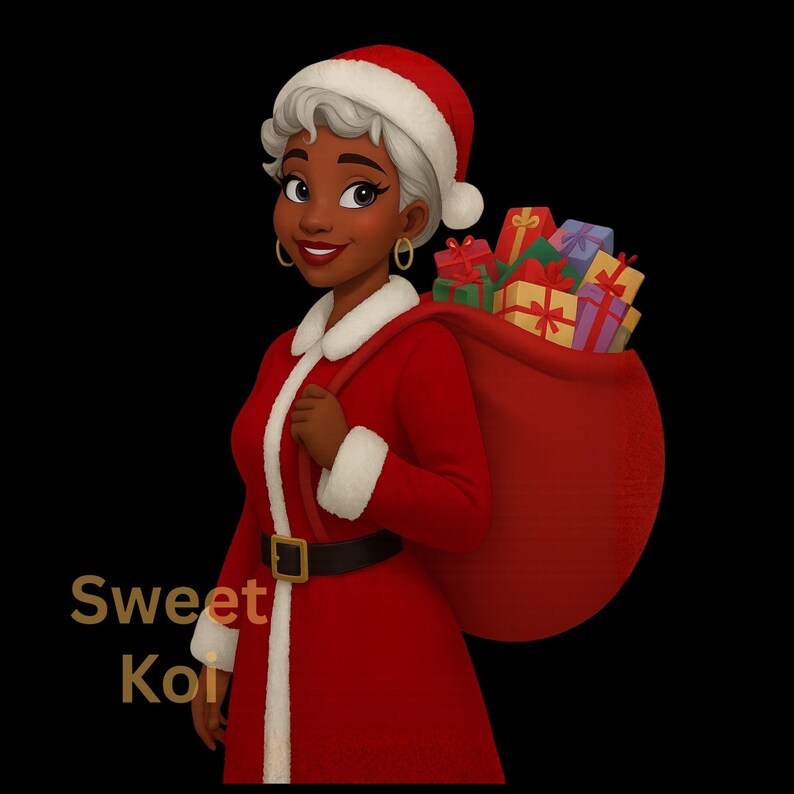 African American Mrs. Claus PNG, Black Mrs. Claus, Mrs Claus Clipart ...