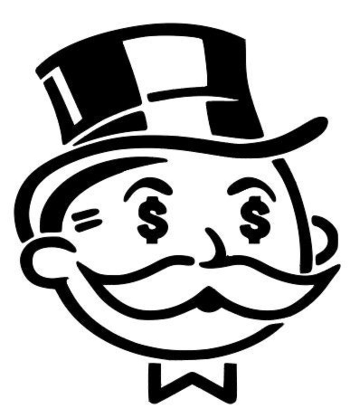 Monopoly Man W/ Money Eyes Inspired Vinyl Decal - Etsy