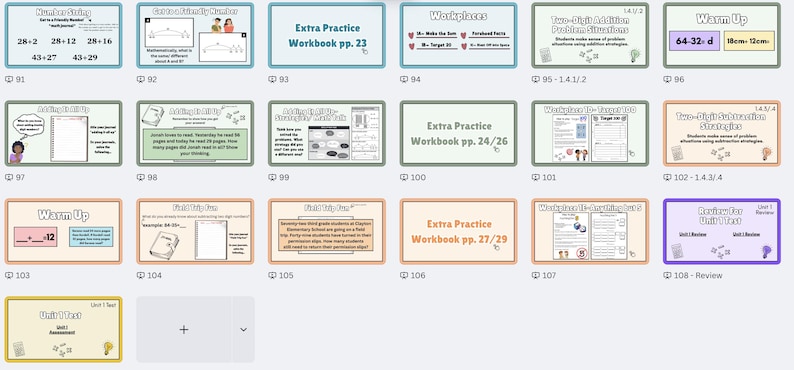 Unit 1 Bridges Math Slides 3rd Edition for 3rd Grade - Etsy