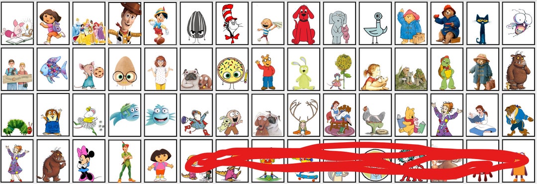 Part 1 of 2 Book Character Posters Black Border NO BACKGROUND - Etsy