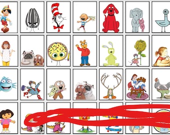 100 Book Character Posters Black Border no Background - Etsy