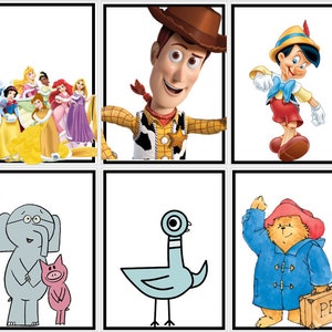 100 Book Character Posters Black Border (no Background) - Etsy