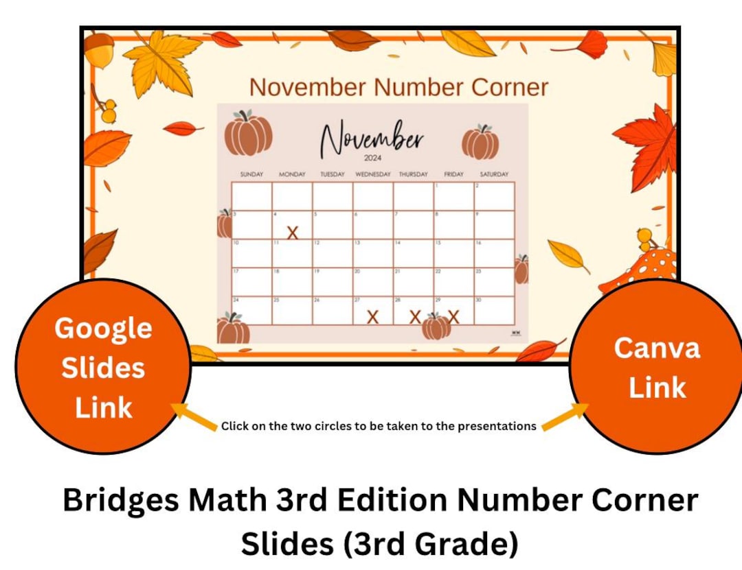 3rd Grade Third Edition Bridges Number Corner November - Etsy