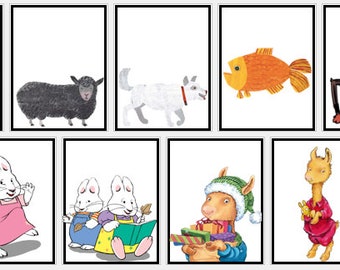 100 Book Character Posters Black Border no Background - Etsy