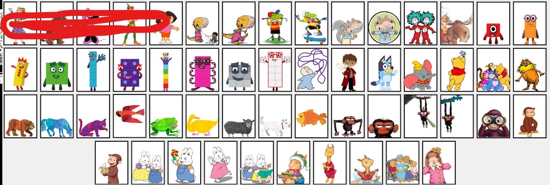 Part 2 of 2 Book Character Posters Black Border NO BACKGROUND - Etsy