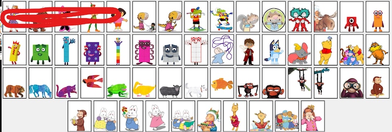 Part 2 of 2 Book Character Posters Black Border NO BACKGROUND - Etsy