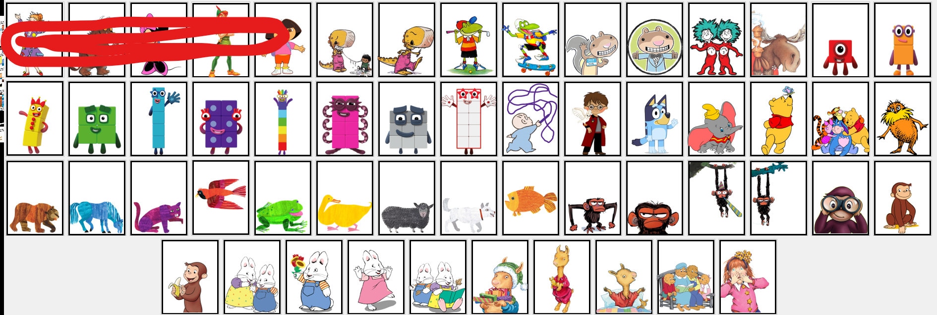 Part 2 of 2 Book Character Posters Black Border NO BACKGROUND - Etsy