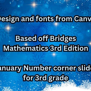 3rd Grade Third Edition, Bridges Number Corner January - Etsy