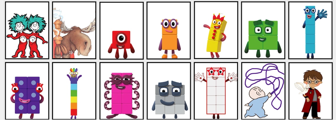 100 Book Character Posters Black Border (no Background) - Etsy