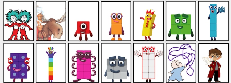 100 Book Character Posters Black Border (no Background) - Etsy