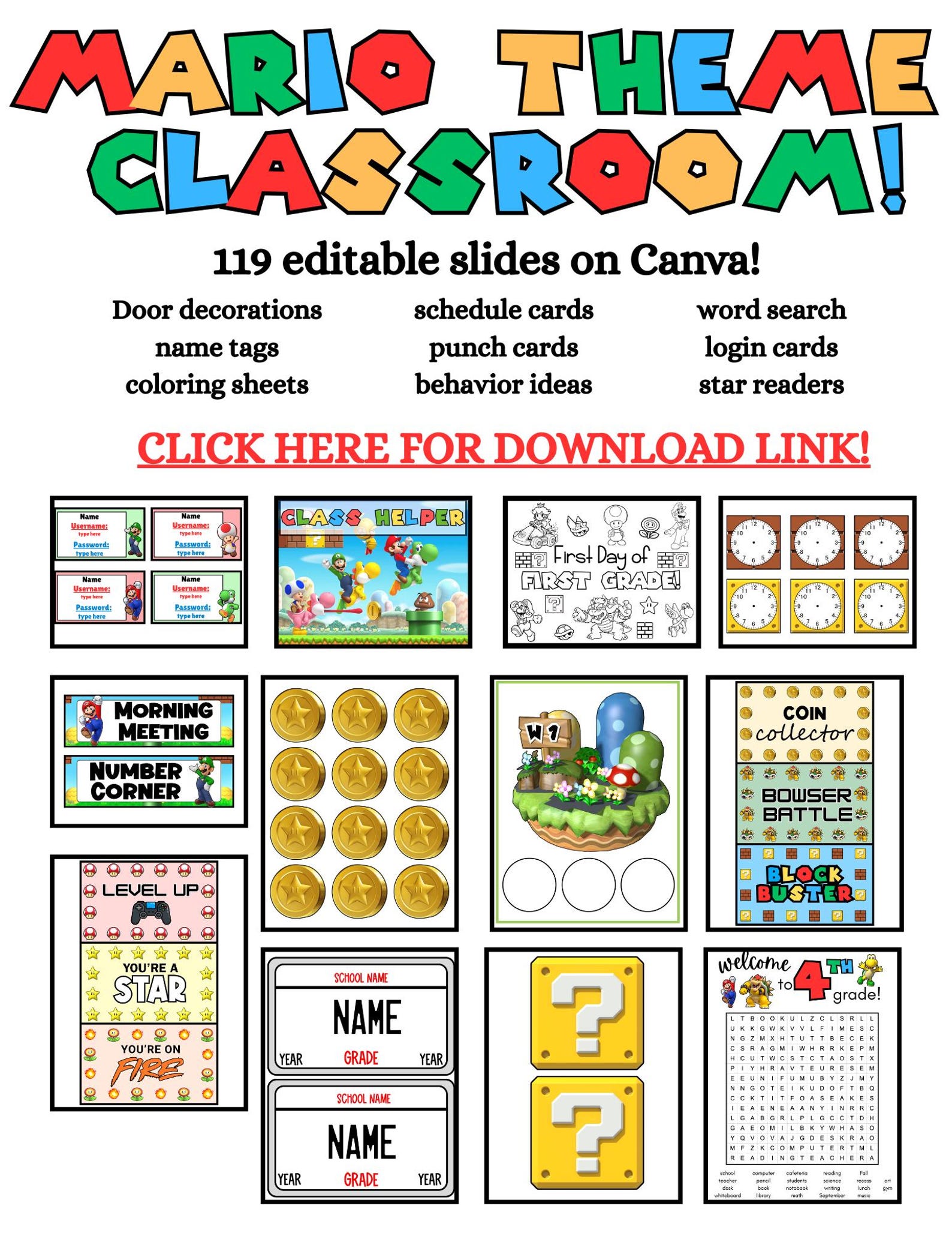 Mario Theme Classroom - Etsy