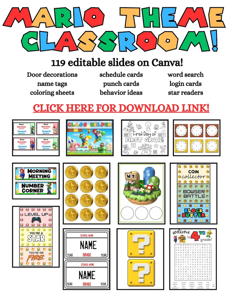 Mario Theme Classroom - Etsy