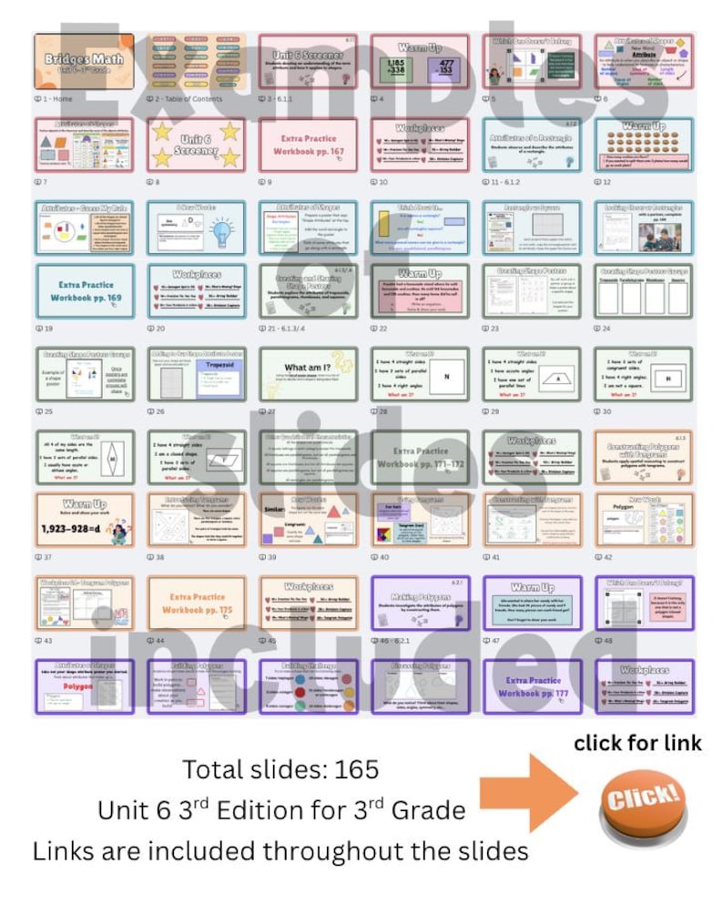 Unit 6 Bridges Math Slides 3rd Edition for 3rd Grade - Etsy