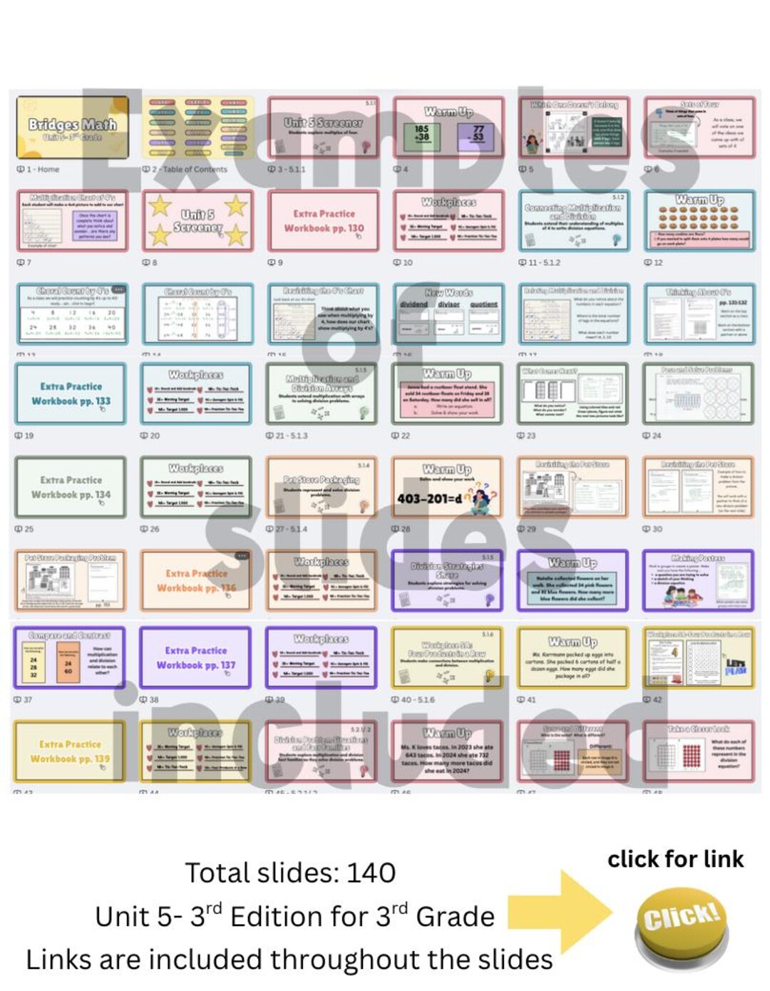 Unit 5 Bridges Math Slides 3rd Edition for 3rd Grade - Etsy