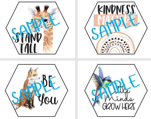 Honeycomb Water Color Classroom Posters - Etsy