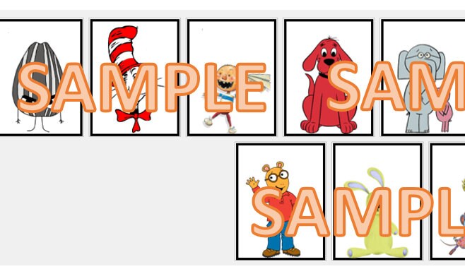 Book Character Posters Black Border - Etsy