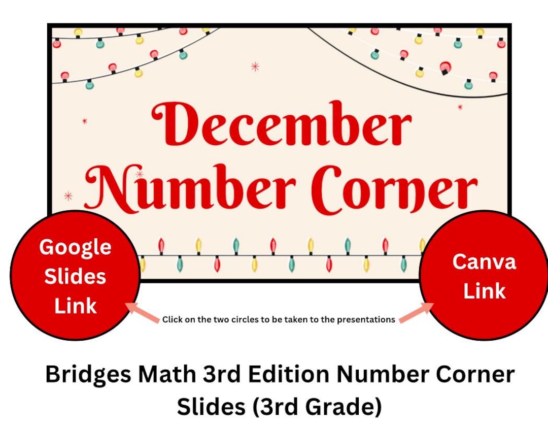3rd Grade Third Edition Bridges Number Corner December - Etsy