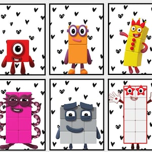 100 Character Posters With Heart Background - Etsy