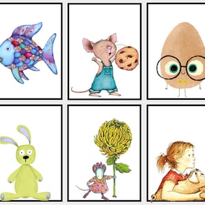100 Book Character Posters Black Border (no Background) - Etsy