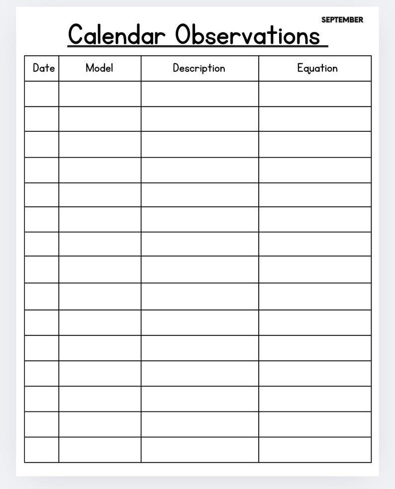 Bridges 3rd Grade Observation Charts - Etsy