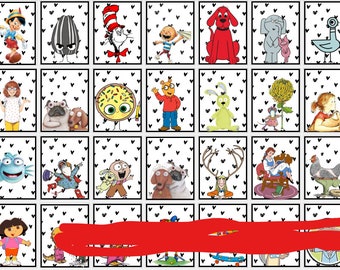 Part 1 of 2 Book Character Posters Black Border NO BACKGROUND - Etsy