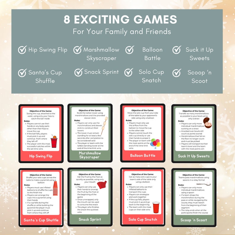 Holiday Showdown Pack Christmas Games Printable, Family Christmas Games ...