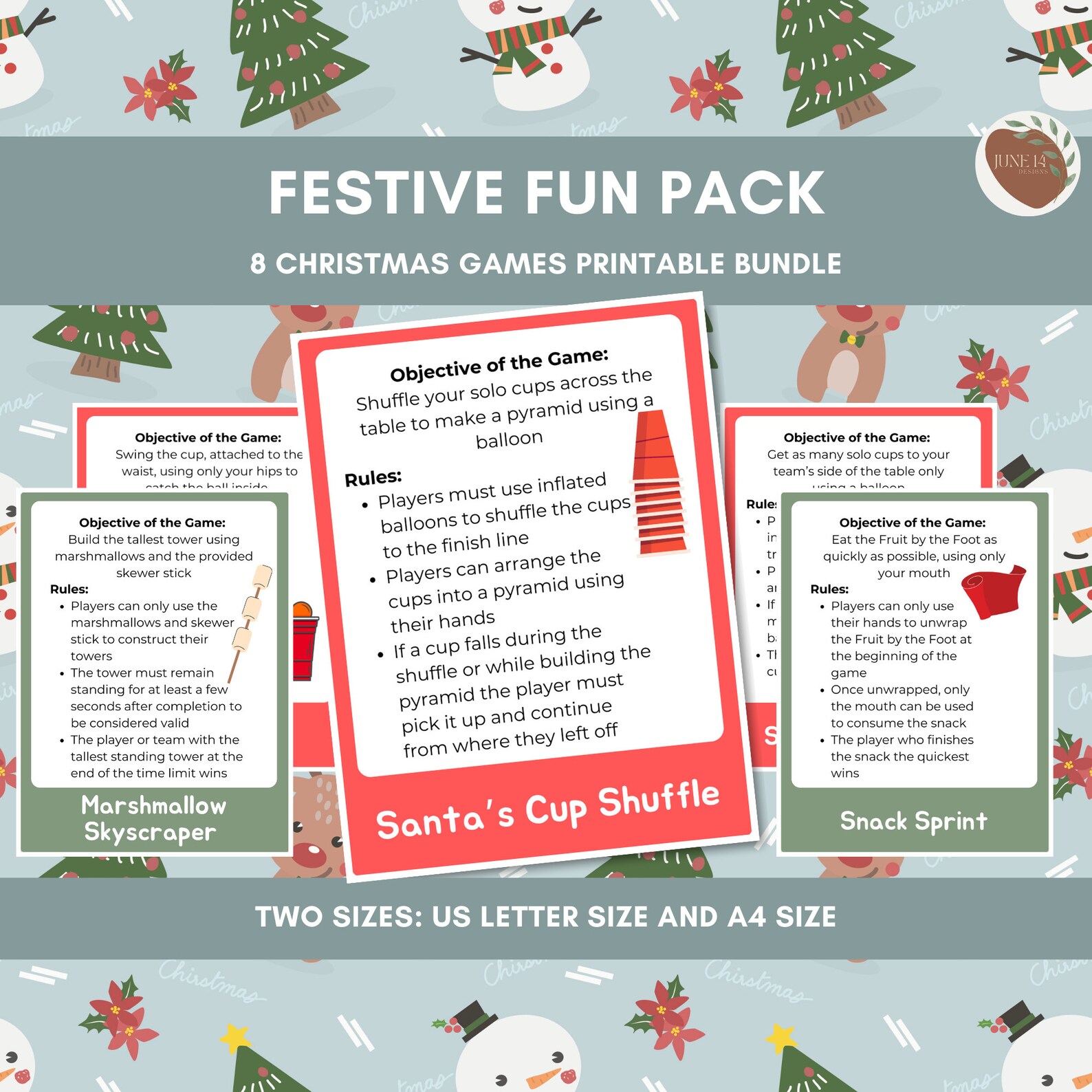 Festive Fun Pack Christmas Games Printable, Family Christmas Games ...