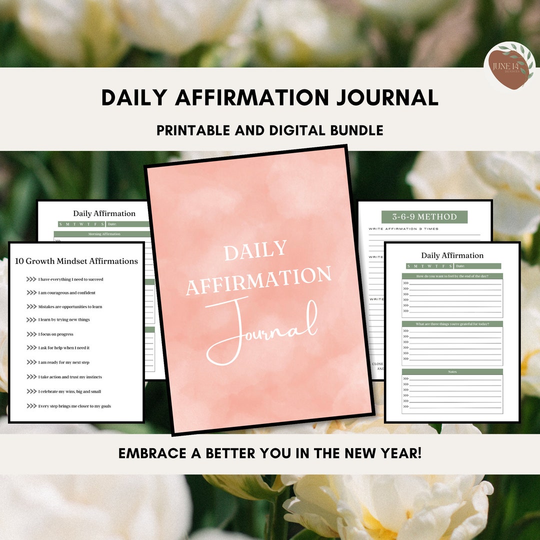Daily Affirmation Journal, Journal PDF, Digital Journal, Manifestation ...