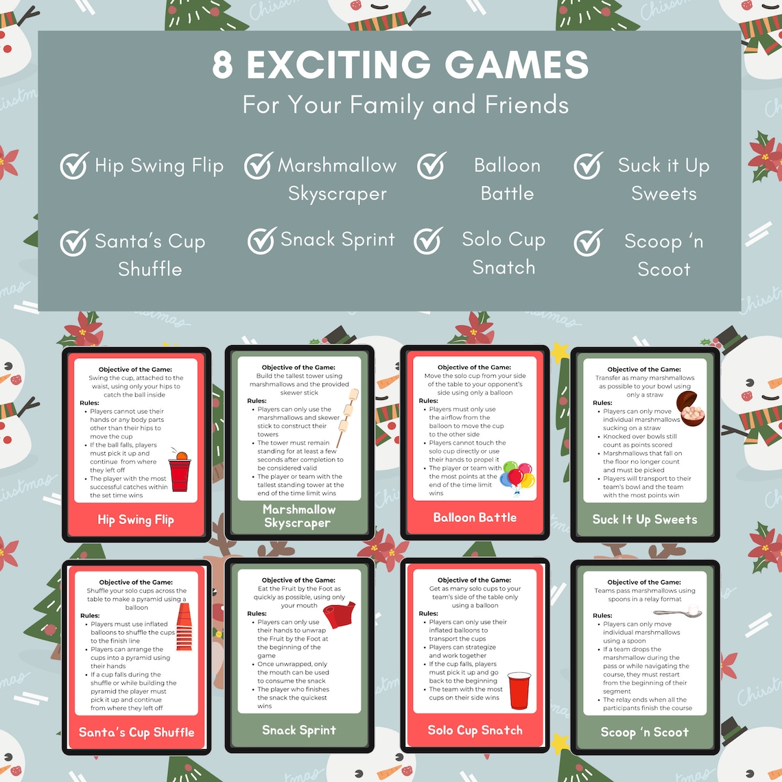Festive Fun Pack Christmas Games Printable, Family Christmas Games ...
