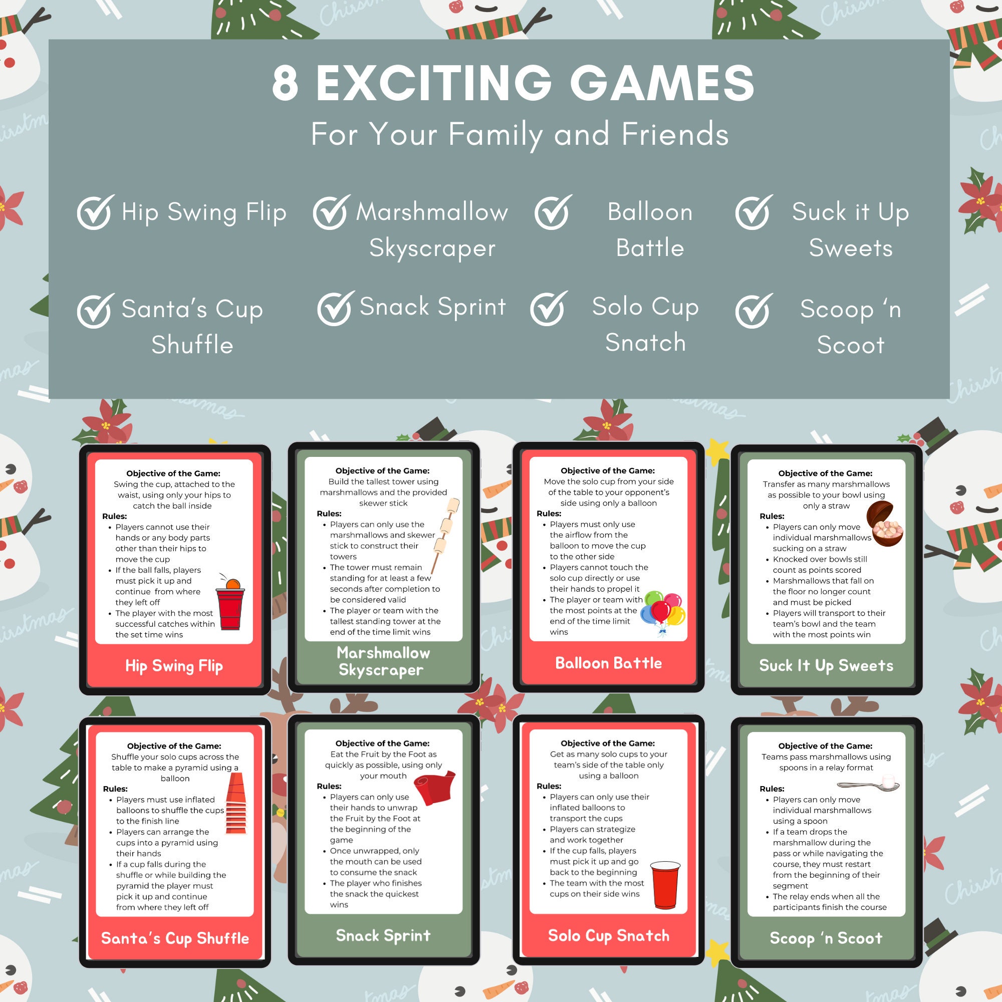 Festive Fun Pack Christmas Games Printable, Family Christmas Games ...