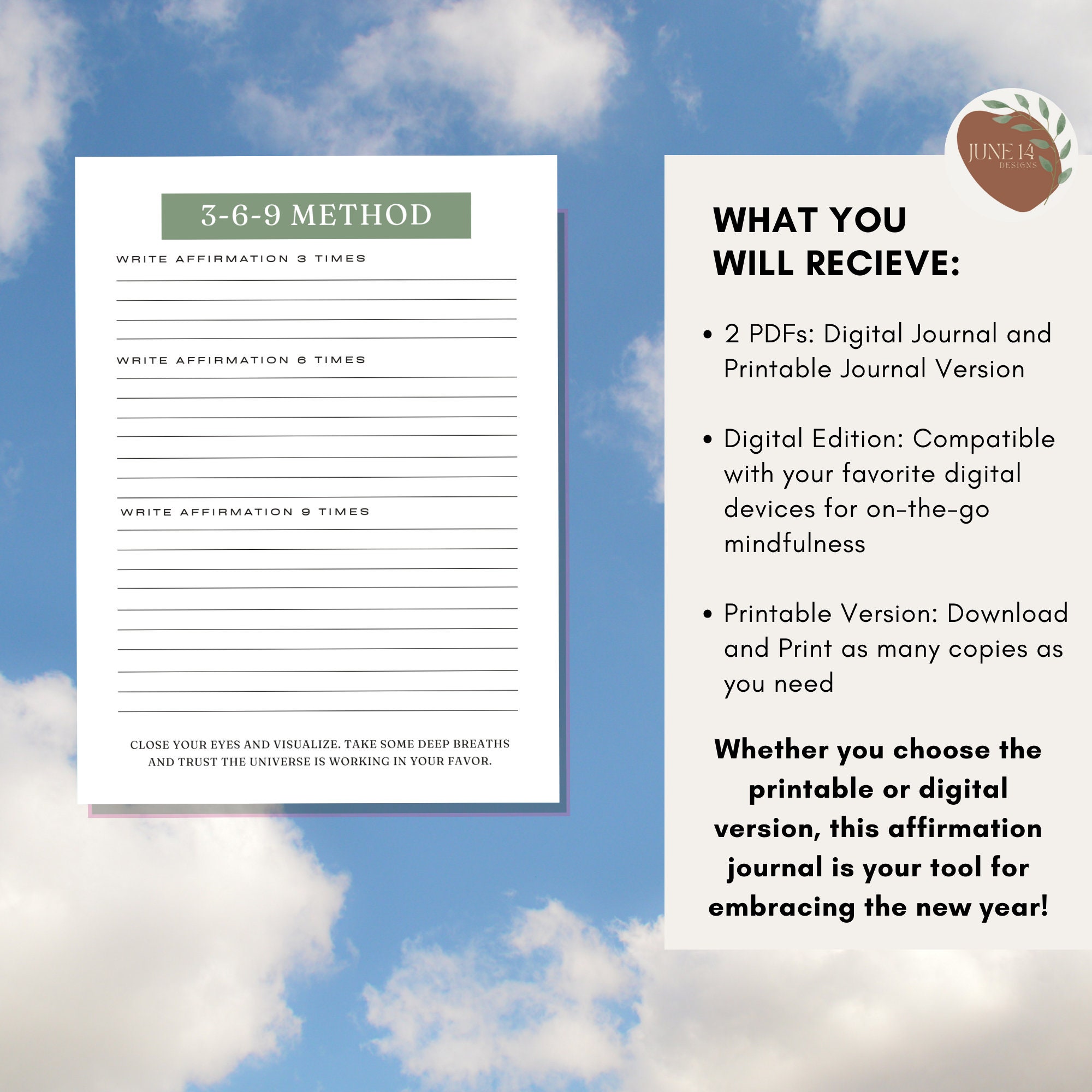 Daily Empowerment Affirmation Journal, Journal PDF, Digital Journal ...