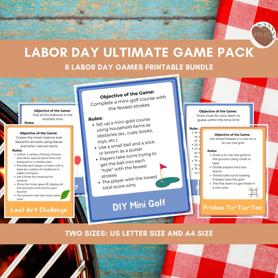 Labor Day Ultimate Game Pack Printable, Family Labor Day Games ...