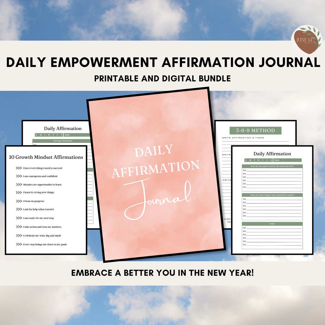 Daily Empowerment Affirmation Journal, Journal PDF, Digital Journal ...