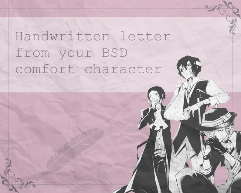 Letter From Your Bungou Stray Dogs Comfort Character - Etsy