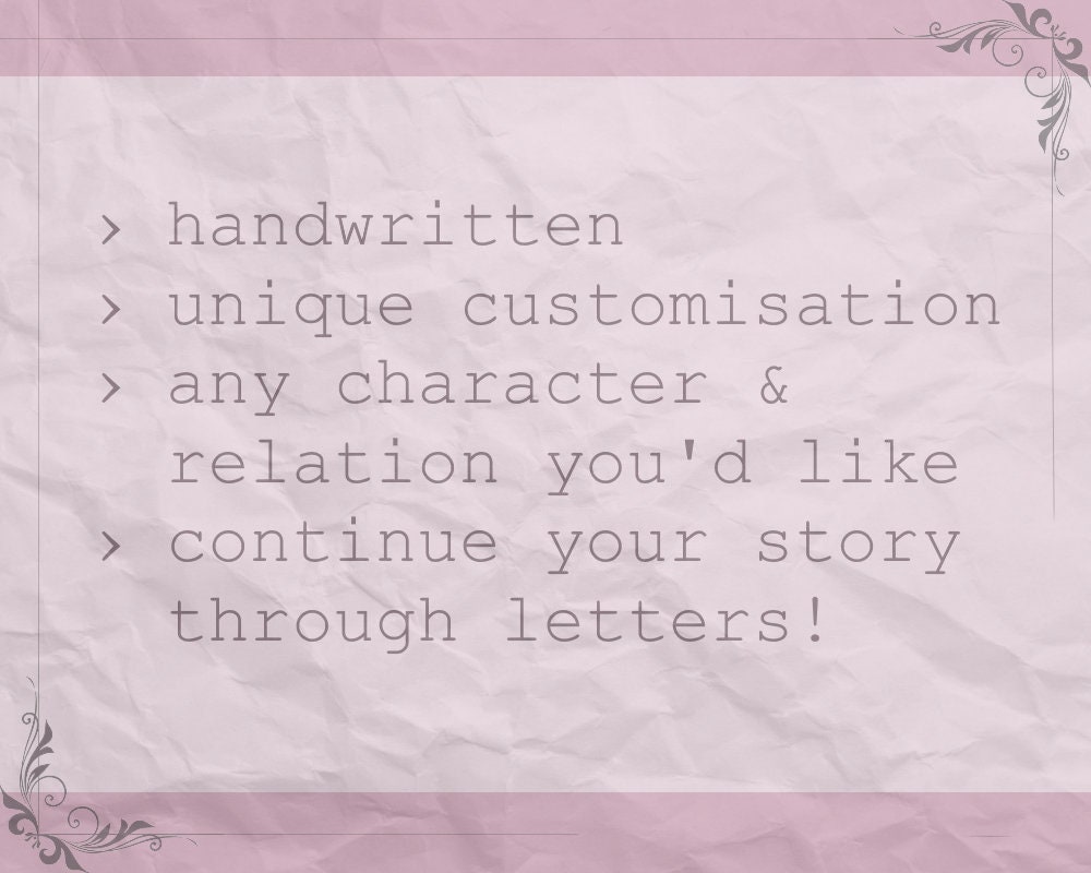 Letter From Your Bungou Stray Dogs Comfort Character - Etsy