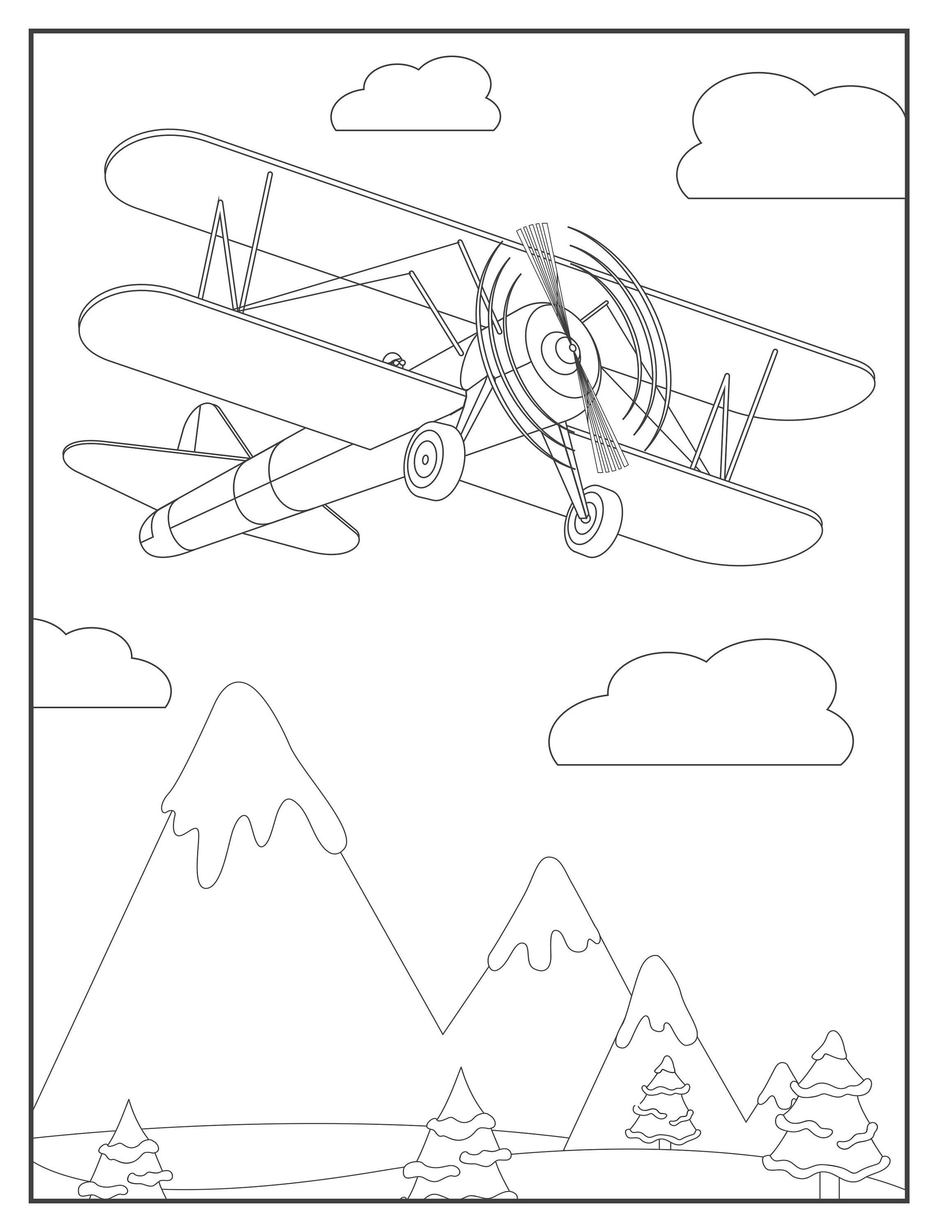 40 Airplane Color Page | Digital Content - Etsy