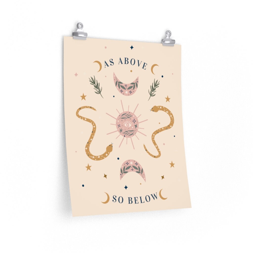 As Above so Below Art Print Poster, Modern Boho Mid Century Wall Decor ...