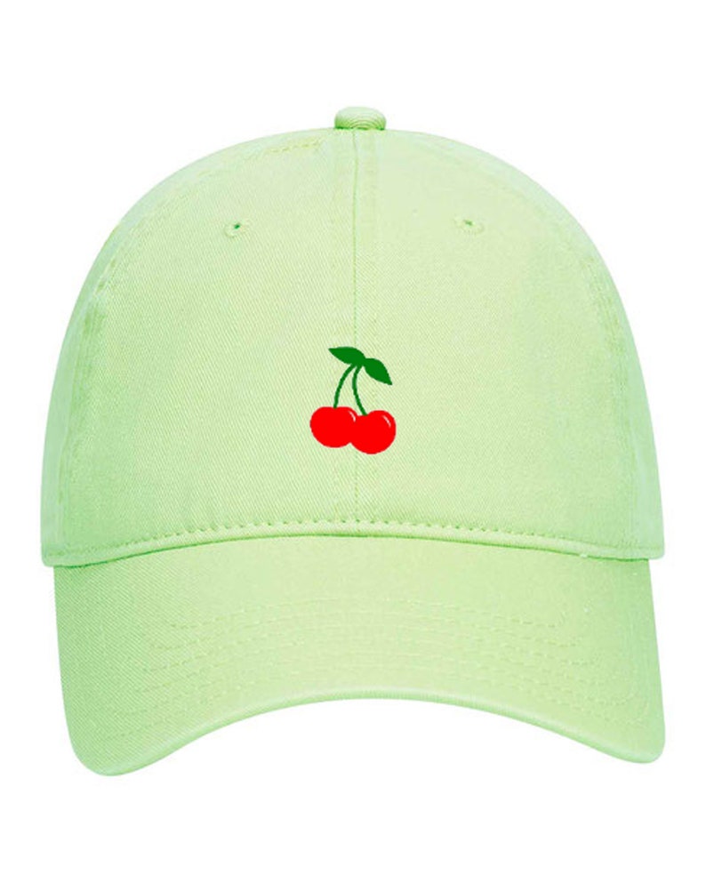 Cherries Fruit Embroidered Unisex Cotton Baseball Cap Unstructured ...