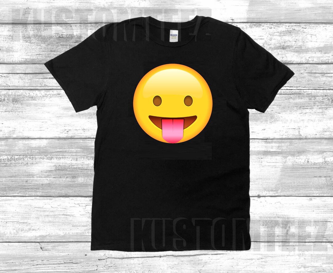 Face With Tongue Emoji Tshirt for Adult & Kids, Shirts for Groups ...
