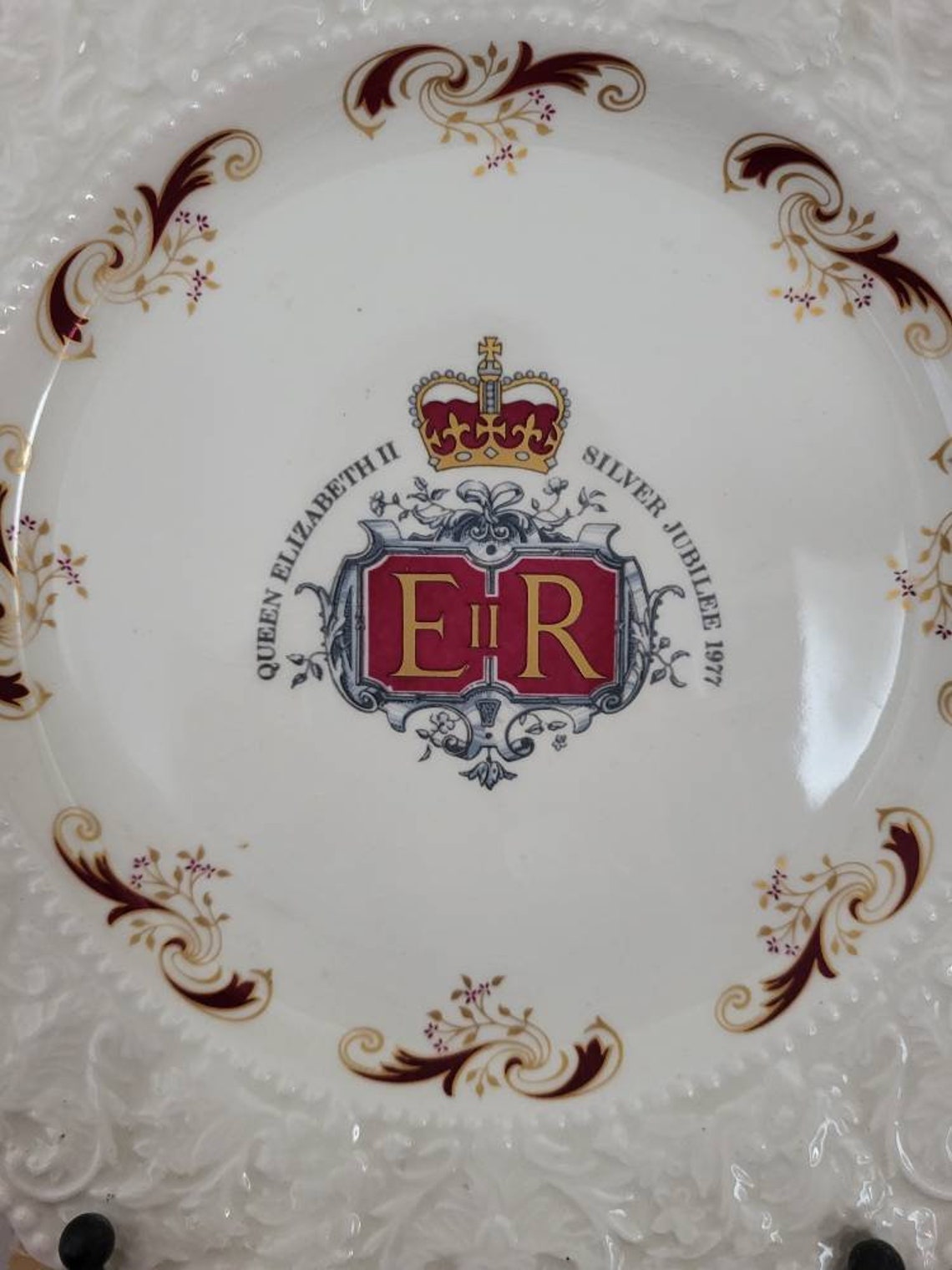Queen Elizabeth II, Silver Jubilee 1977 Commemorative Plate, Royal ...