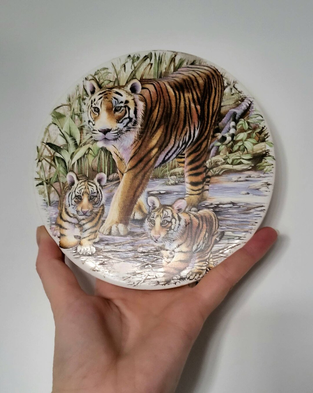 Vintage H & R Johnson Ltd Circular Tiger Tile Trivit/coaster. Tiger ...