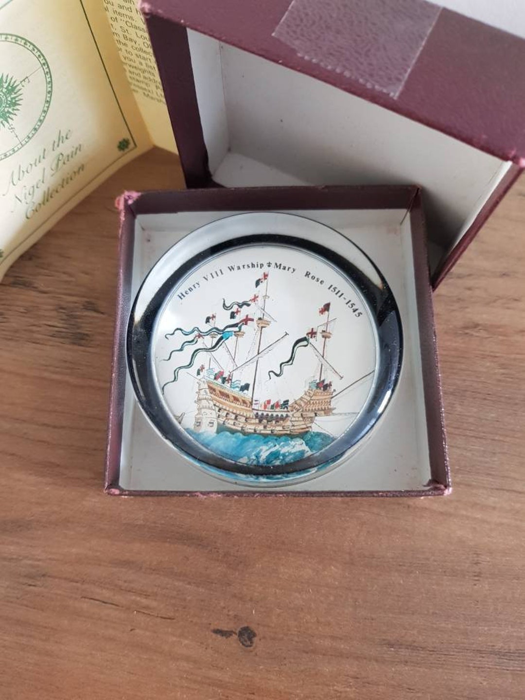 Vintage Nigel Pain Hand Cast Glass Paperweight - the Mary Rose - Etsy UK
