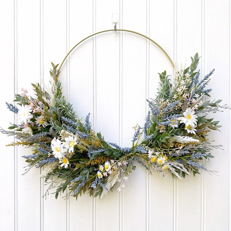 Floral Hoop Wreath - Etsy