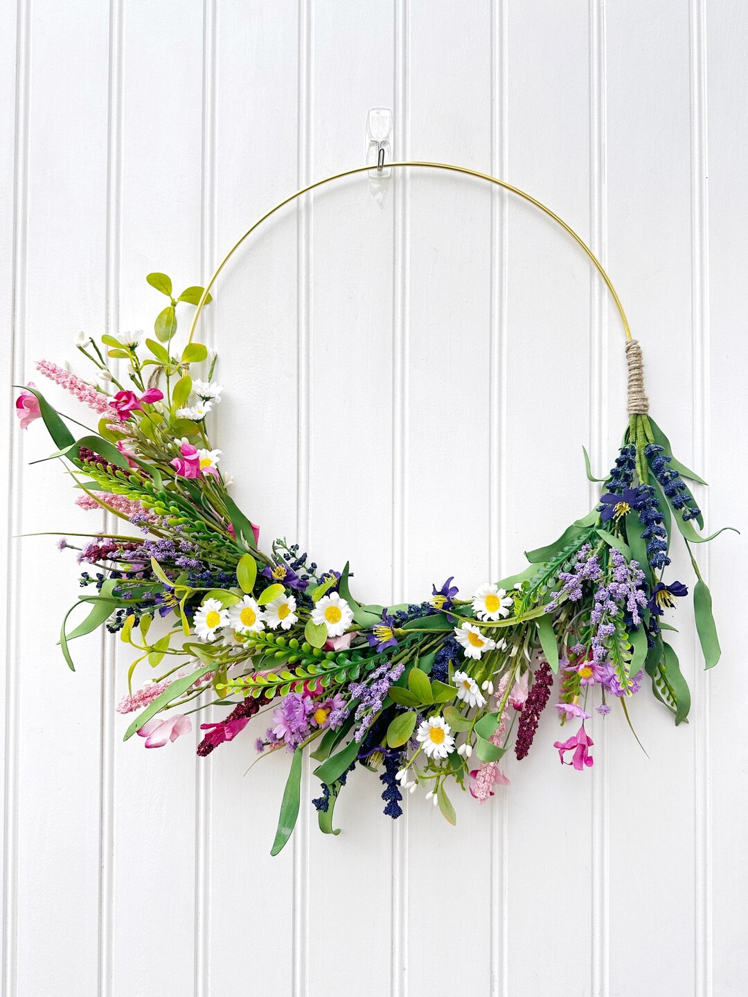 Colorful Spring Hoop Wreath – Bright Floral Front Door Decor - Etsy
