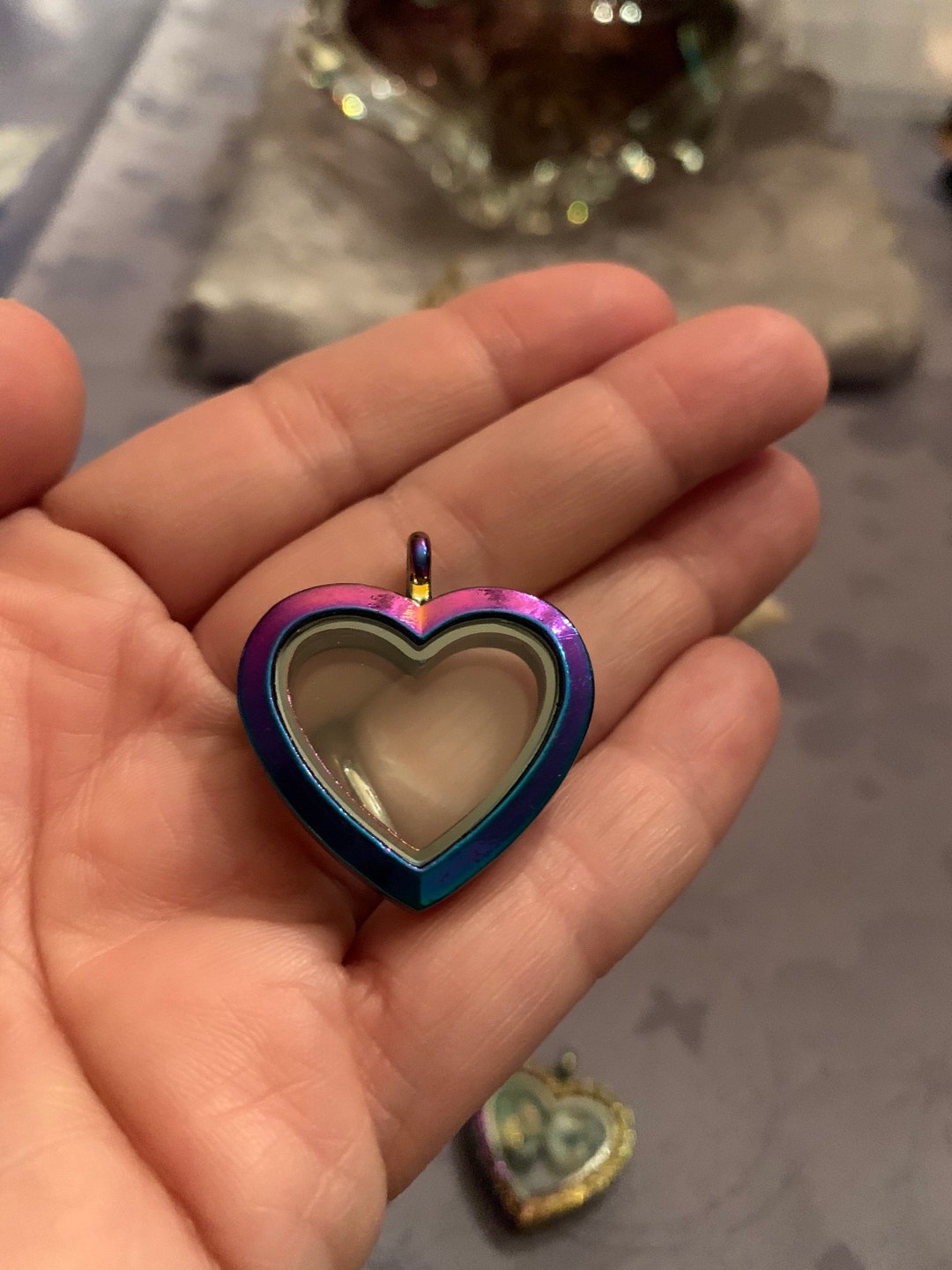 Rainbow Heart Locket - Etsy