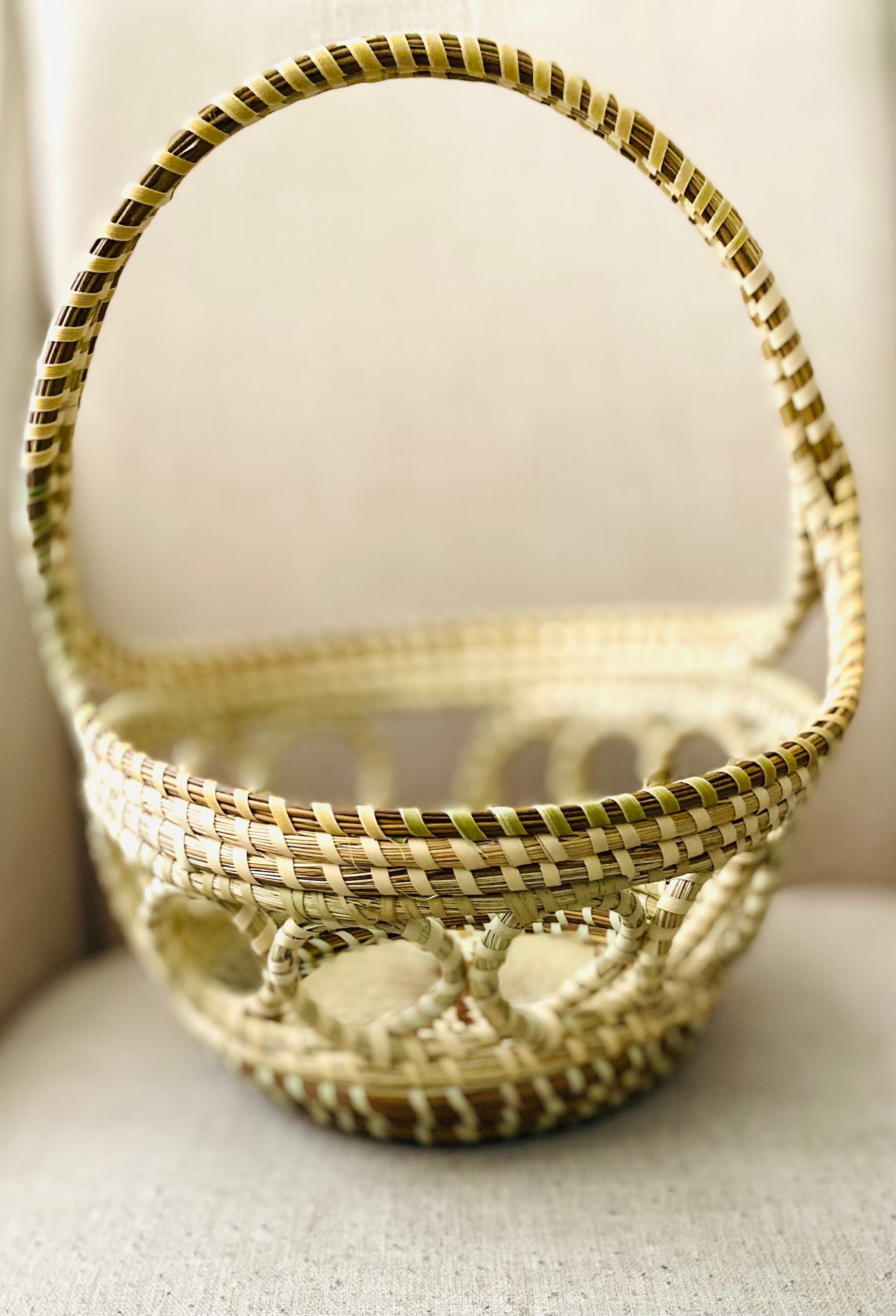Gullah| S-handle Basket| Handle Basket | Low-country | Sweetwater| Coil ...