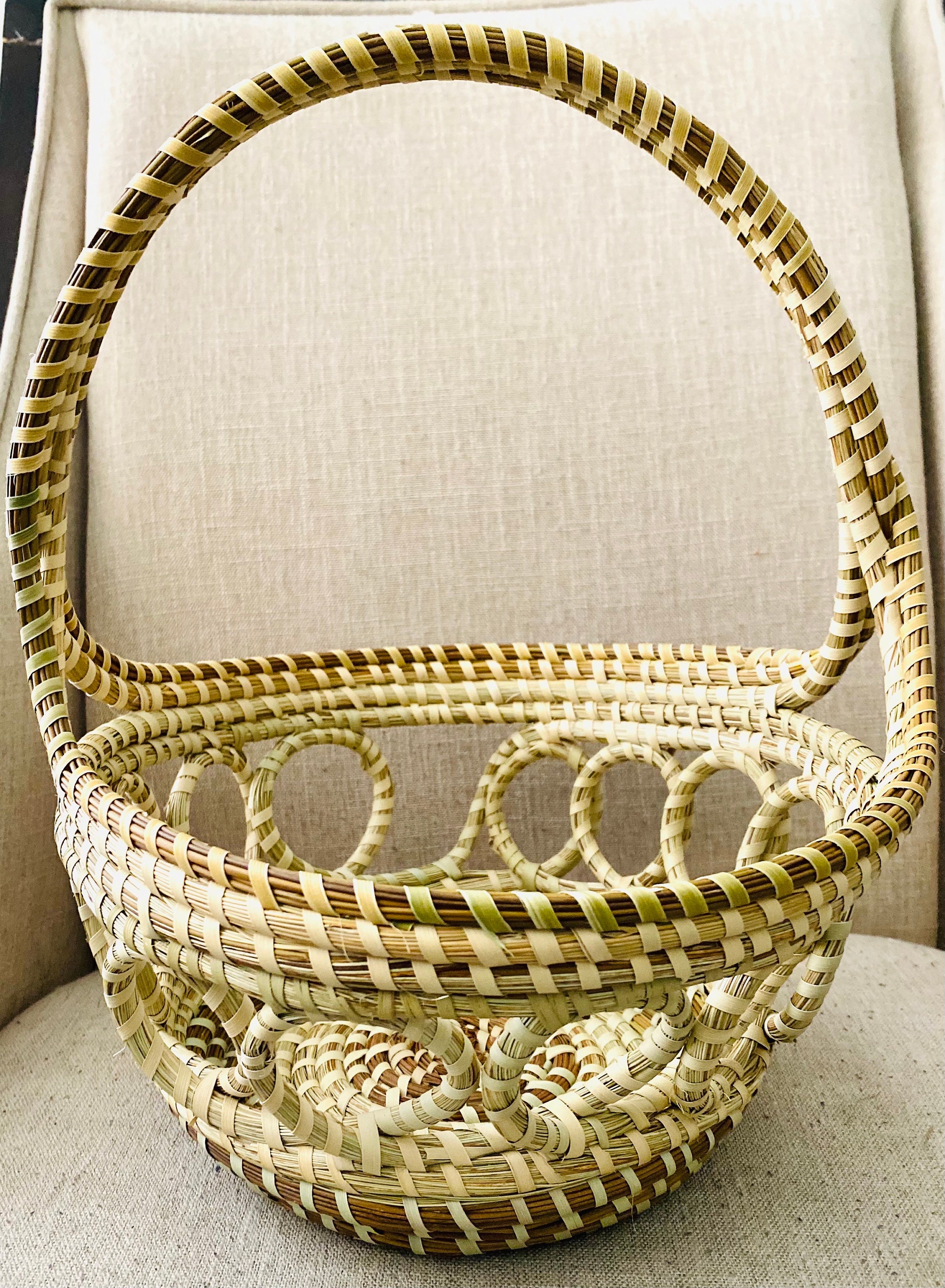 Gullah| S-handle Basket| Handle Basket | Low-country | Sweetwater| Coil ...