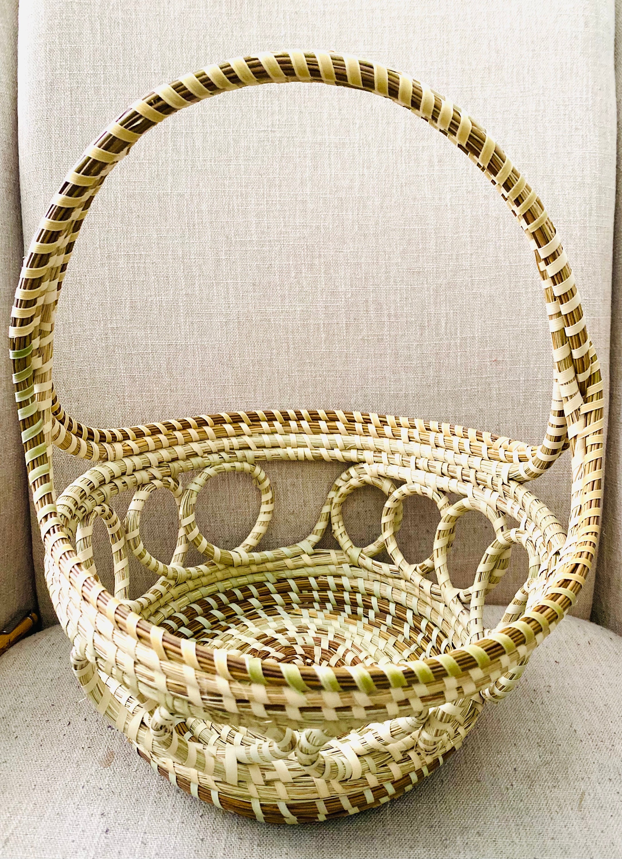Gullah| S-handle Basket| Handle Basket | Low-country | Sweetwater| Coil ...