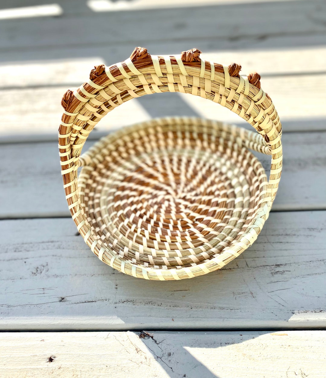 Gullah| S-handle Basket| Handle Basket | Low-country | Sweetwater| Coil ...